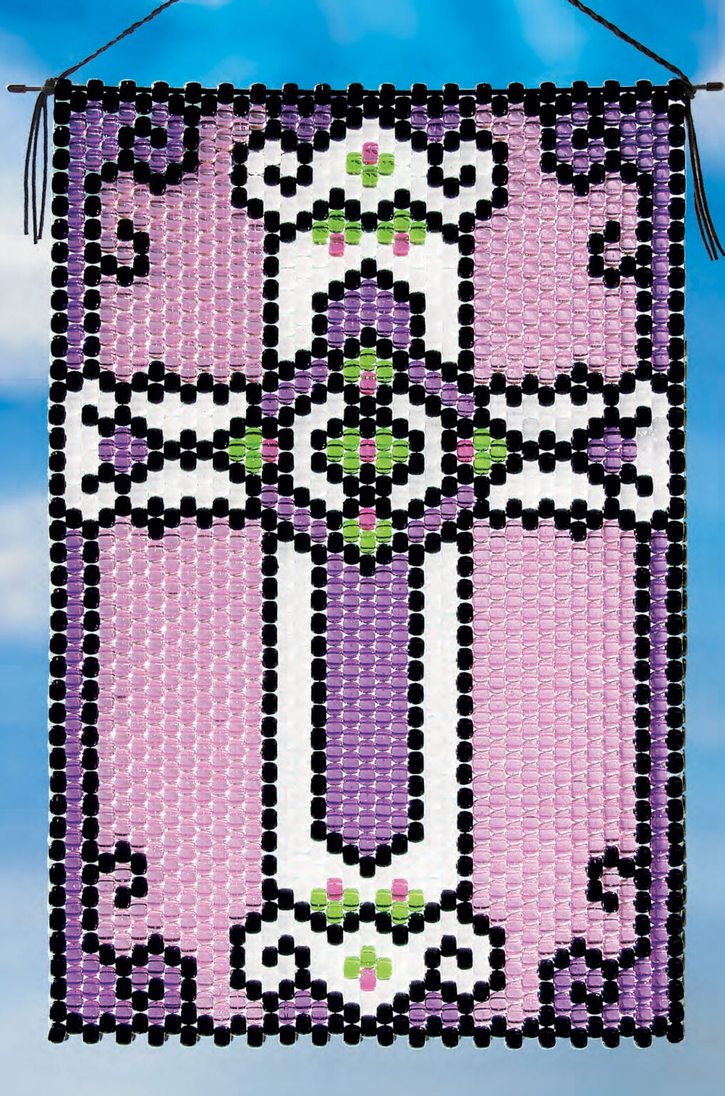 5648 – Stained Glass Cross Beaded Banner Kit | The Beadery Craft Products
